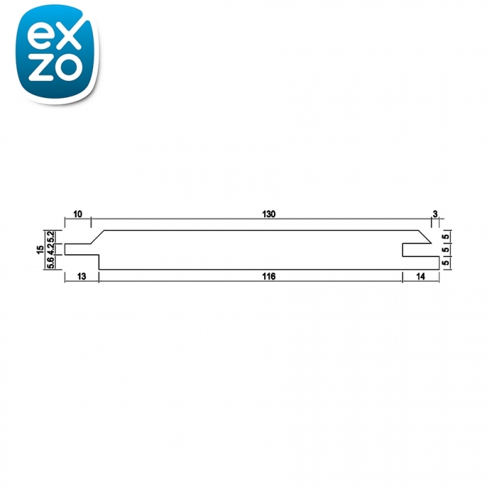 Thermo fraké planchet - 1,5 cm dik - 4-zijdig TG - EXZO